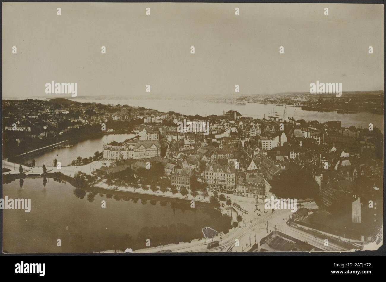 Description: Aerial view of a harbor Date: {1914-1918} Keywords: WWI ...