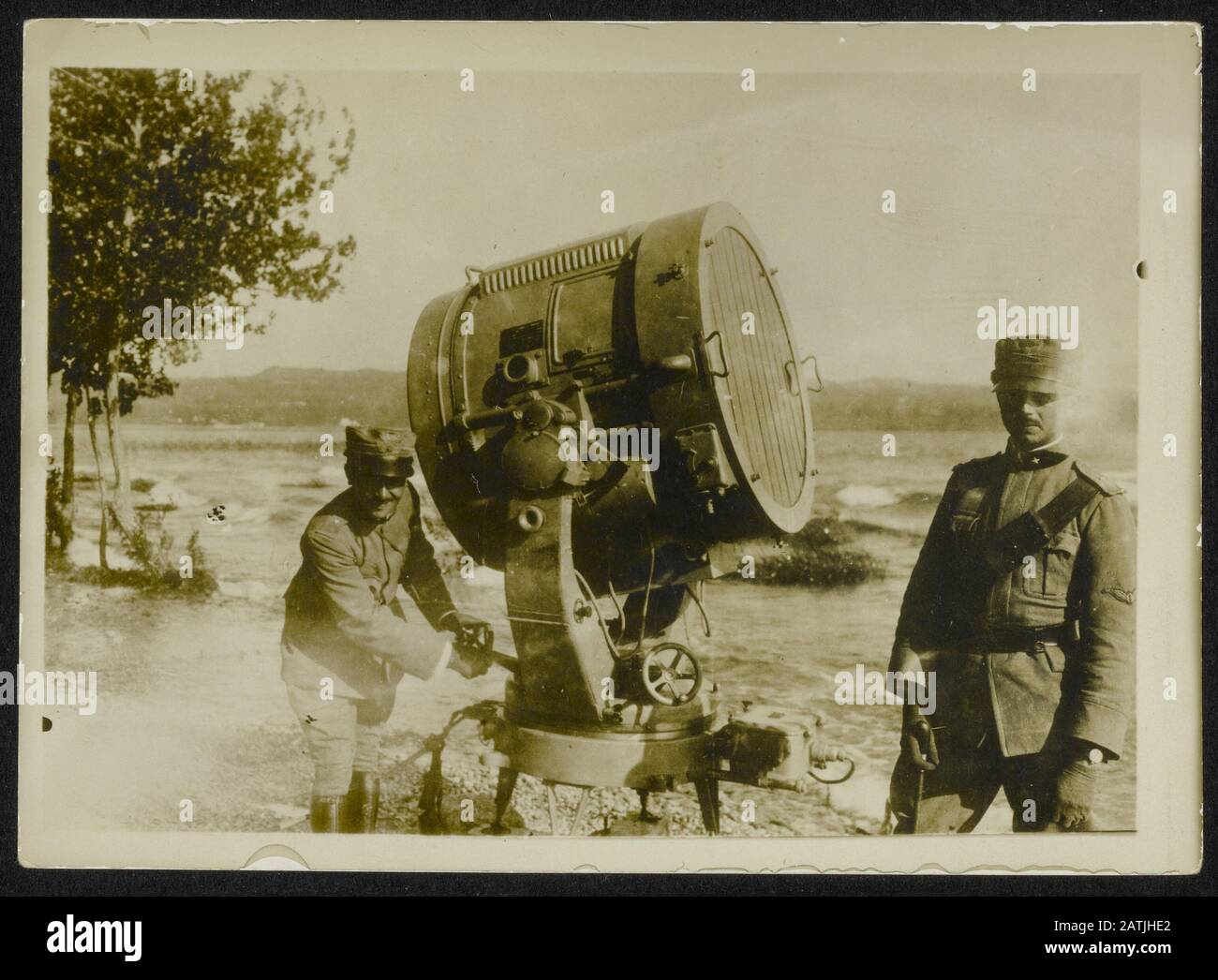 Description: Miltairen with searchlight Annotation: Austrian / Italian ...