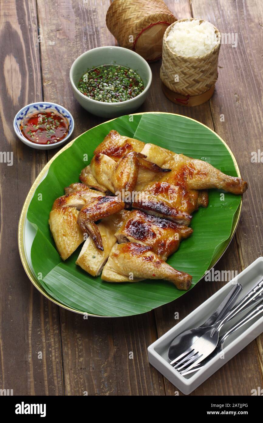 homemade gai yang, thai style grilled chicken Stock Photo - Alamy