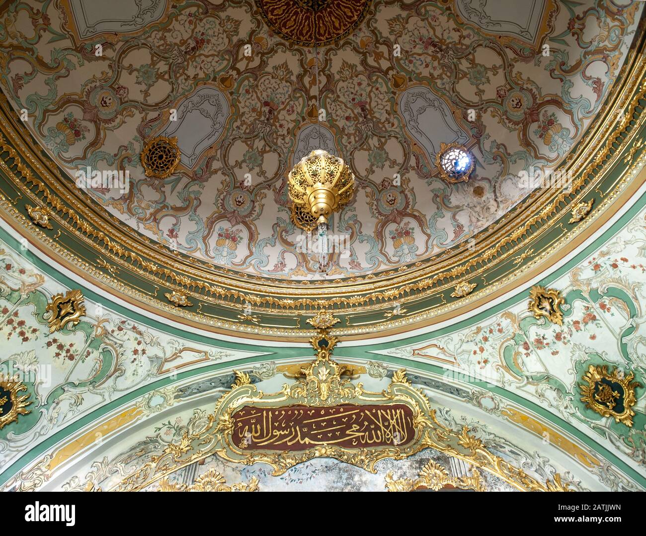 Istanbul / Turkey - May 27 2010: Topkapi palace interior dome ceiling ...