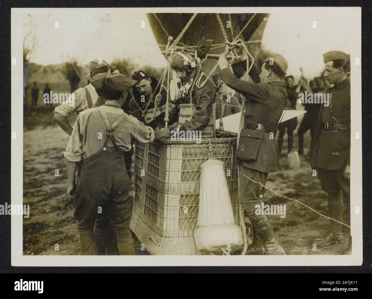 Canadian official photographs Description: Pilot and observer in basket ...