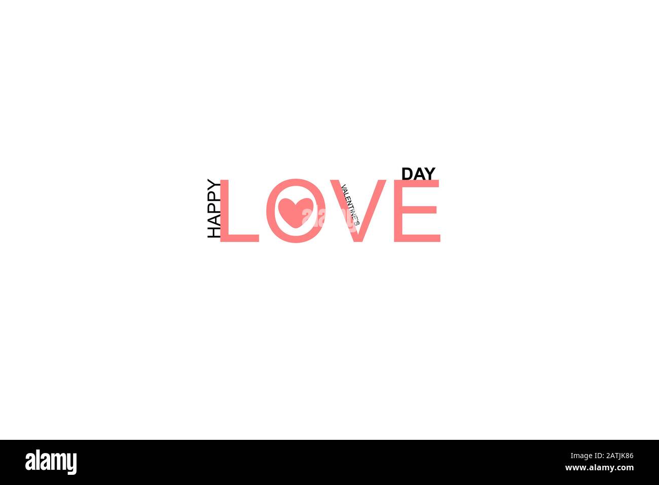 Happy Valentines Day lettering isolated on white background vector ...