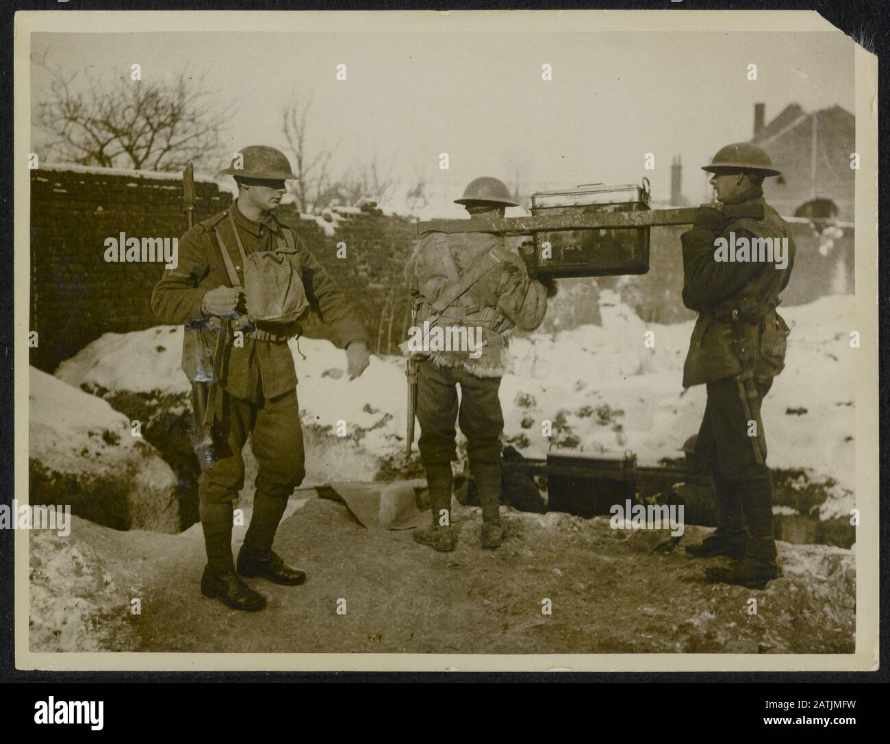 The western front. How Tommy is fed description: A ration party getting ...