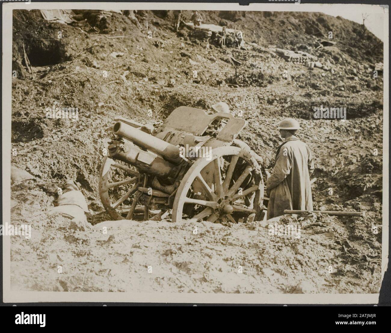 The British Western Front Description: Shell hole axis gun position and ...