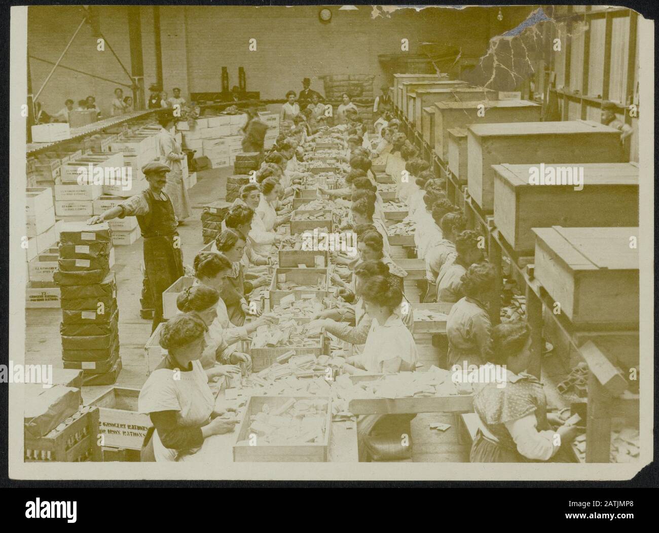 Description: Supply reserve deposit. Girls making up Soldiers grocery ...