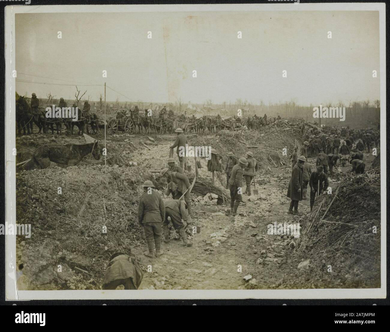 The Western Front Description: A roadside scene: transport on the road ...