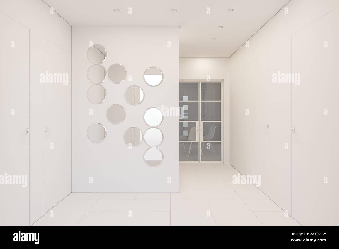 3d render interior design of a foyer in a private country house Stock ...