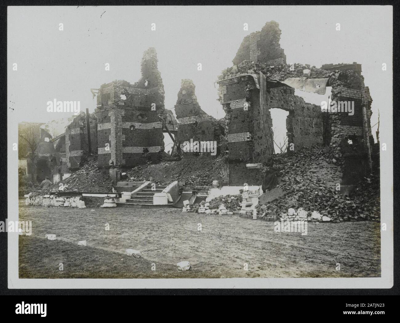 The British Western Front Description: A ruined chateau in France ...