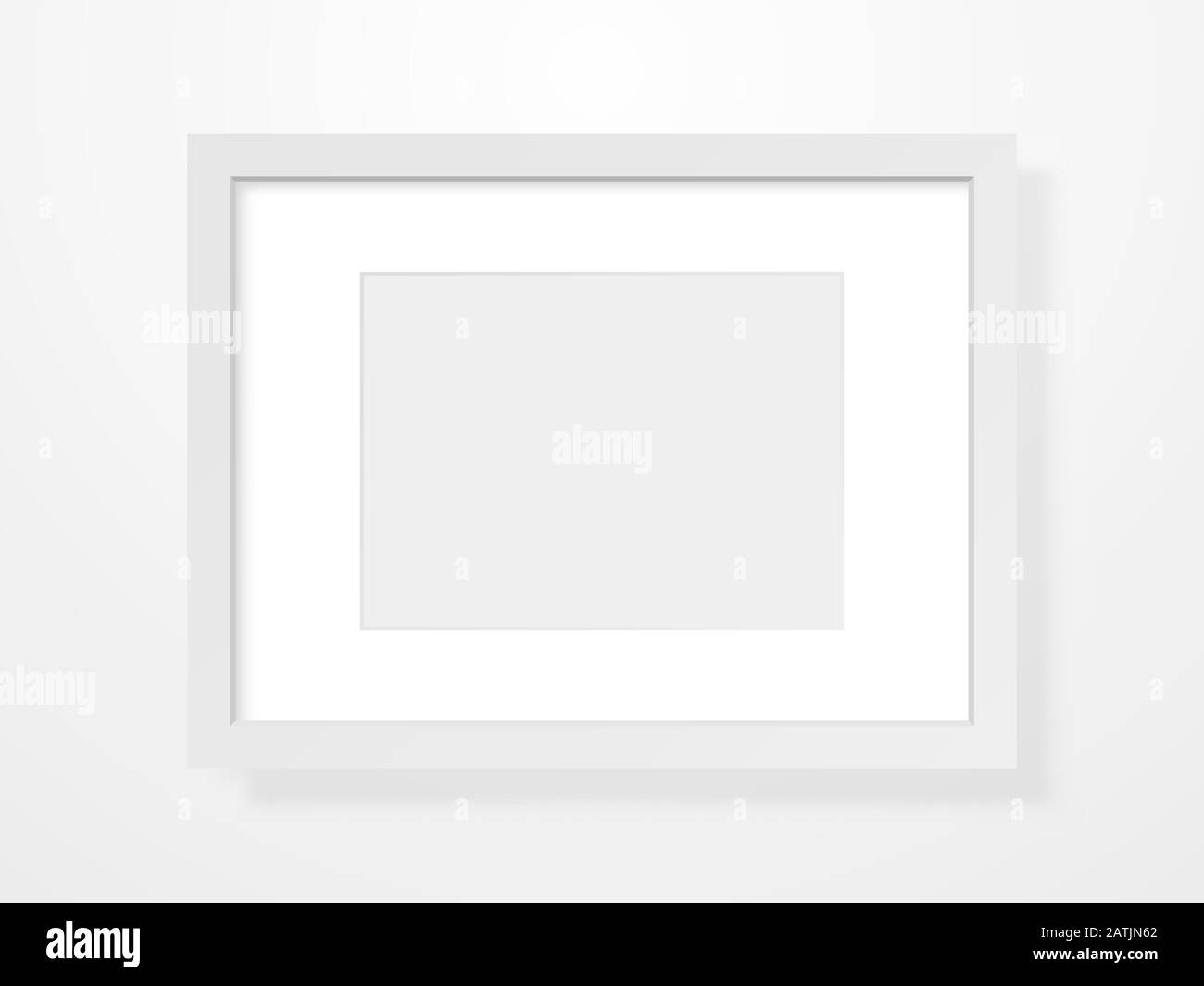 Realistic frame on light background. Empty picture template. Clean ...