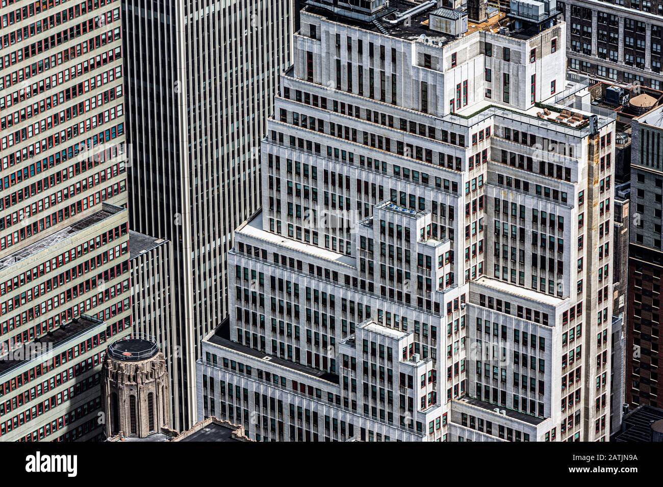 A high level shot of tower blocks in Manhattan, New York City Stock ...