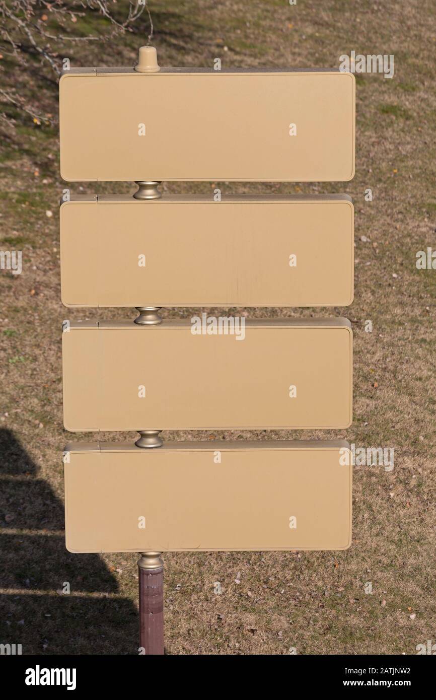 Empty Space Information Board Sign at Traffic Pole Stock Photo - Alamy