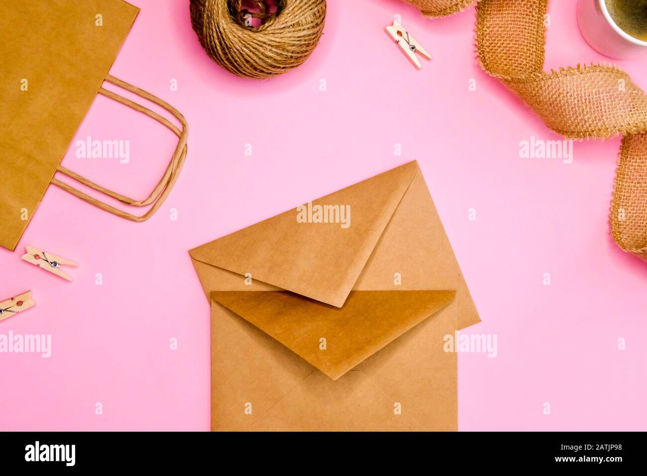 Craft pink background Stock Photo - Alamy