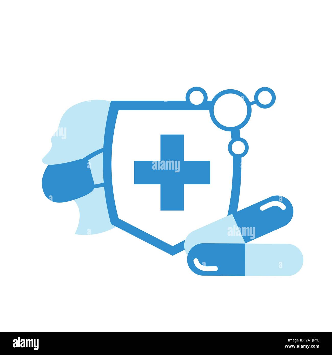 epidemic MERS-CoV floating influenza patient in protective mask shield ...