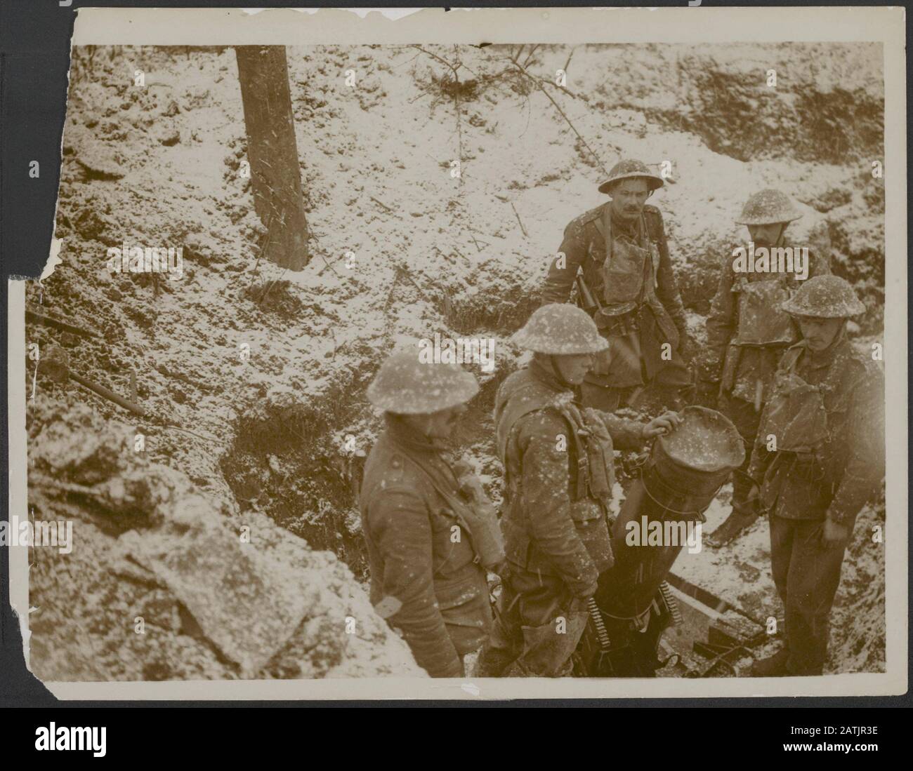 The front in France Description: A trench mortar and its crew, near ...