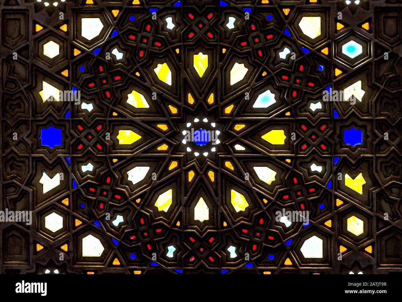 Decorative metal lattice with interior backlight. Black lattice on a ...