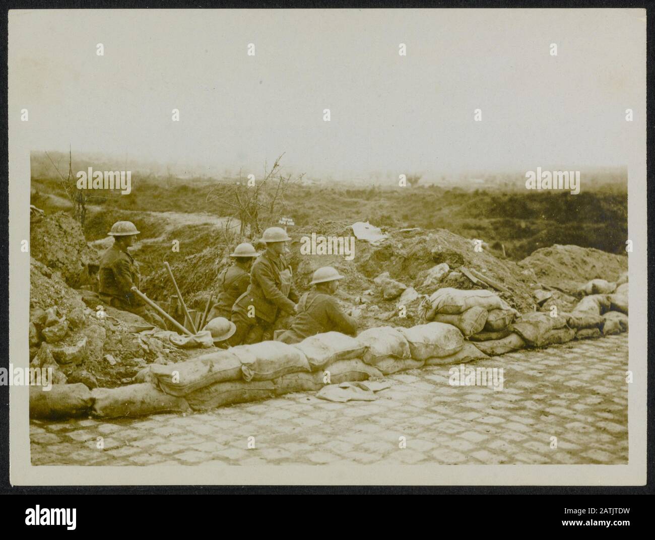The British Western Front in France Description: An outpost on a road ...