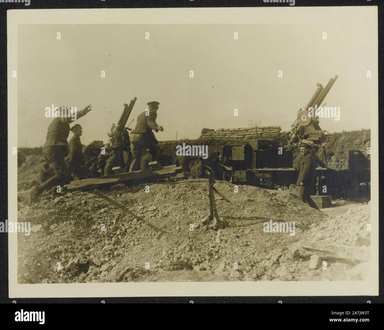 The front in France Description: Anti-aircraft guns Annotation: The ...