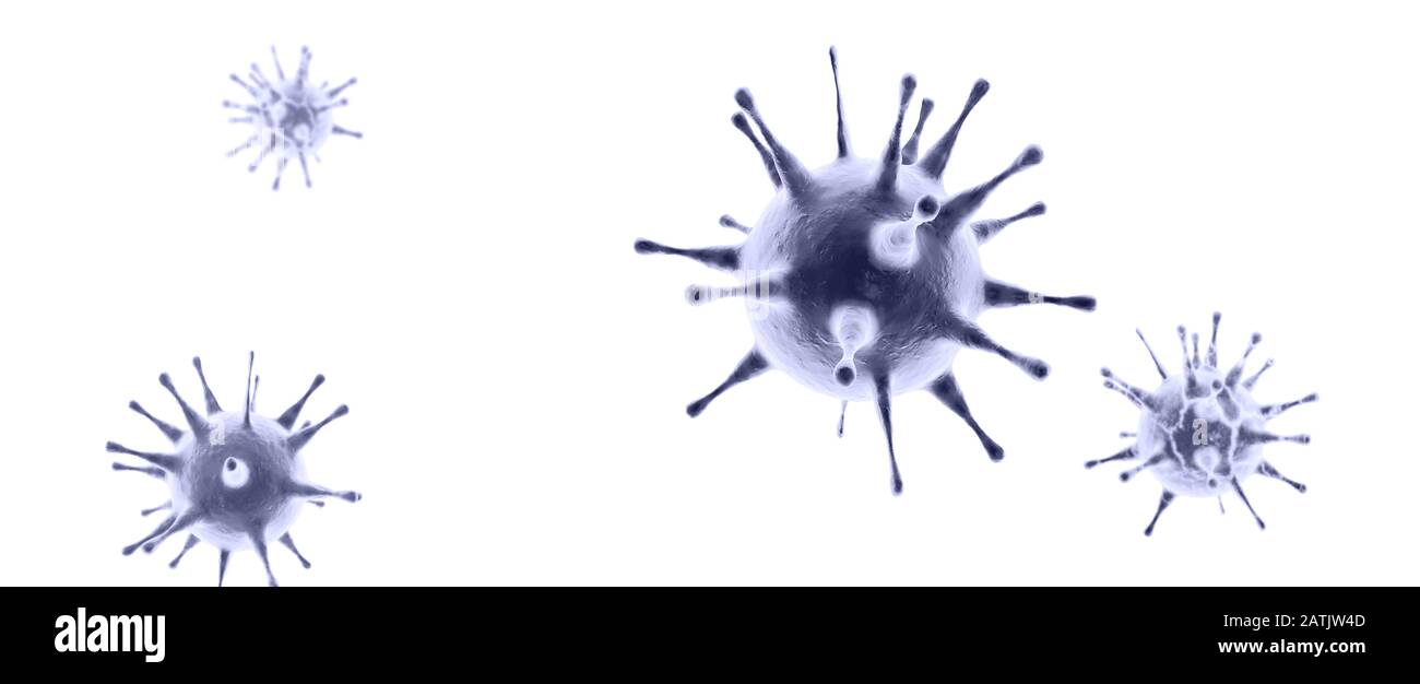 Microscopic view of influenza virus cells Stock Photo - Alamy