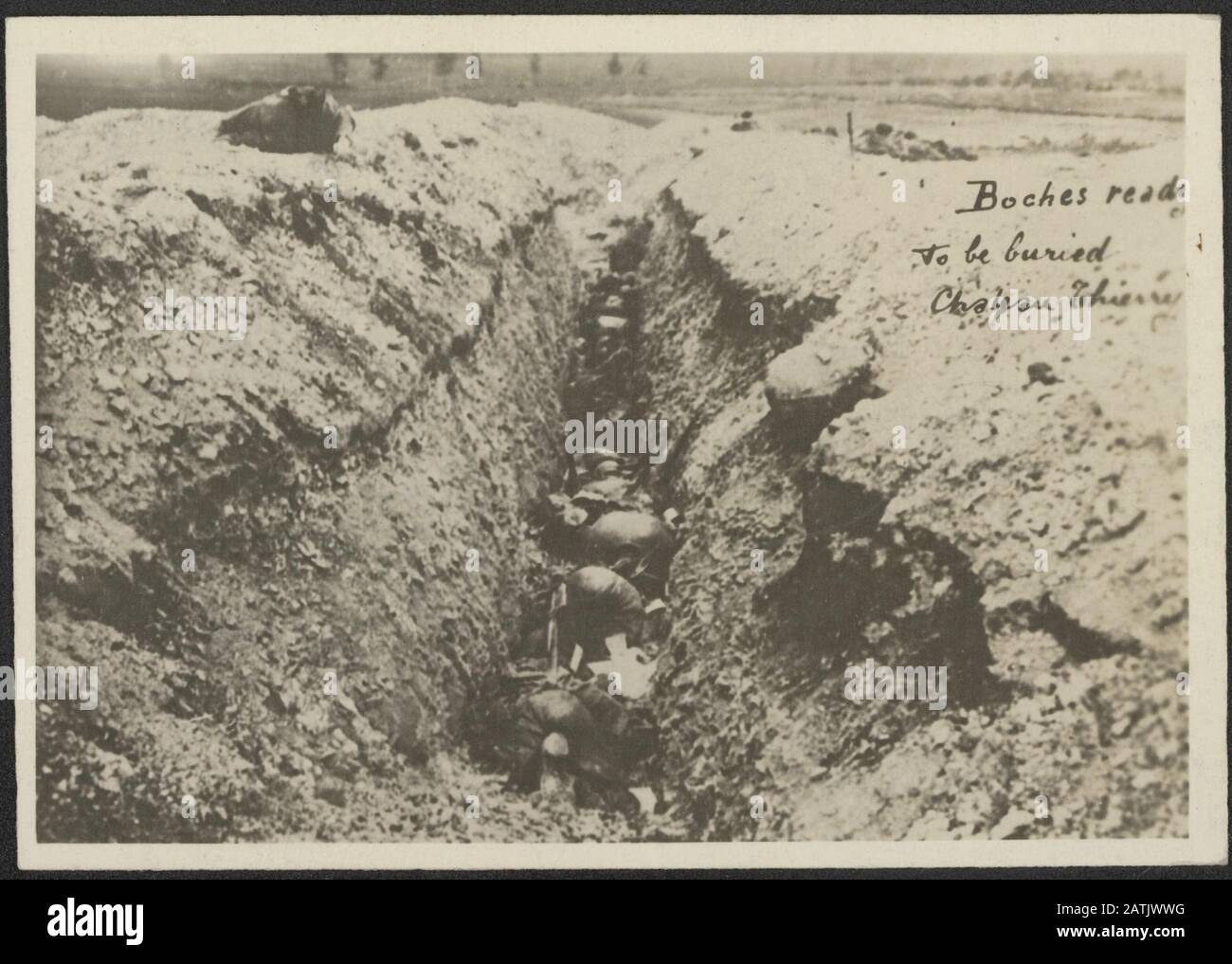 Description: Boches ready to be buried Annotation: Fallen German ...