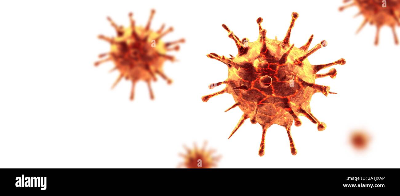 Microscopic view of influenza virus cells Stock Photo - Alamy