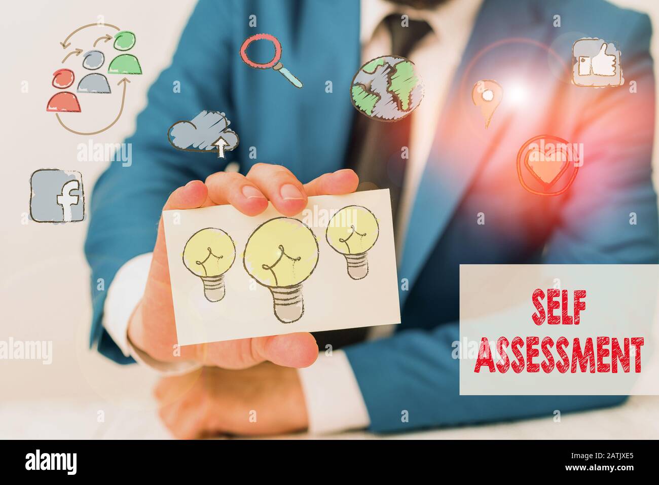 Text sign showing Self Assessment. Business photo text evaluation of ...