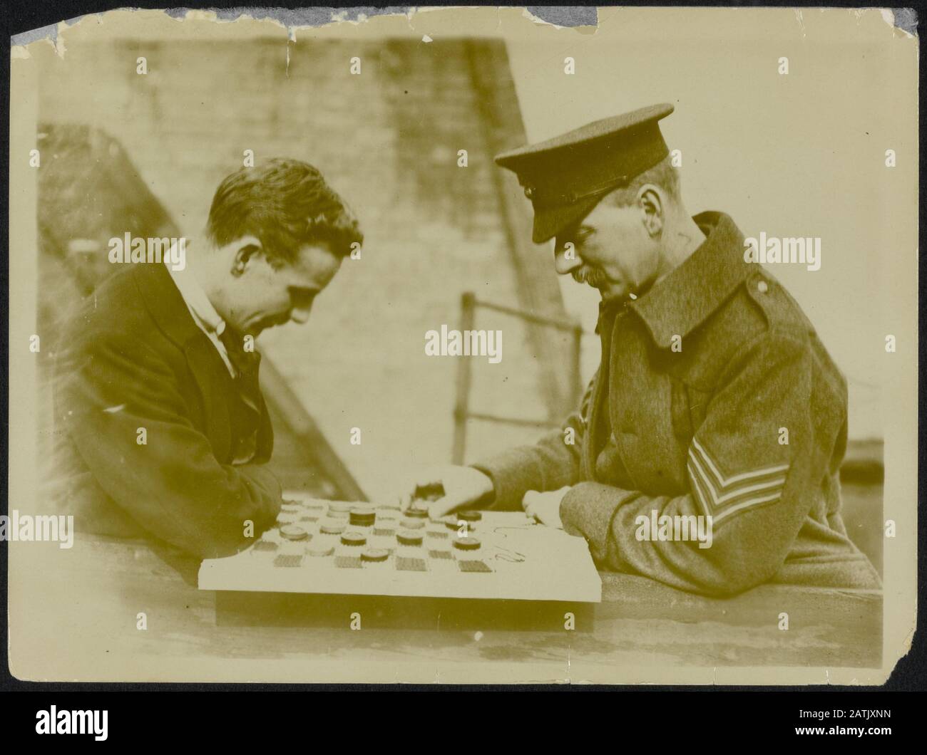 [English] soldiers [prisoner of war?], Playing checkers; 2:24:09; Photo ...
