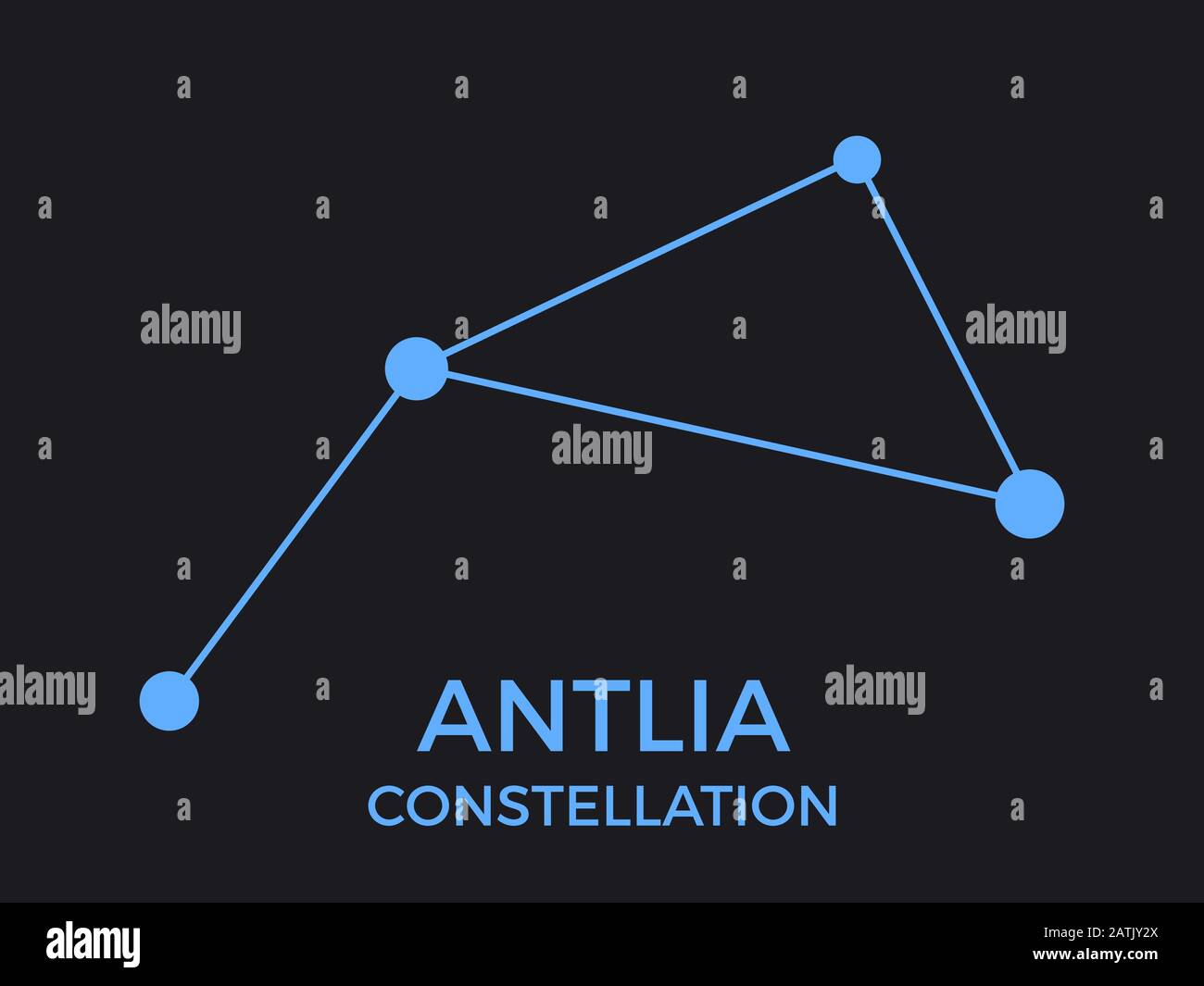 Antlia constellation. Stars in the night sky. Cluster of stars and ...