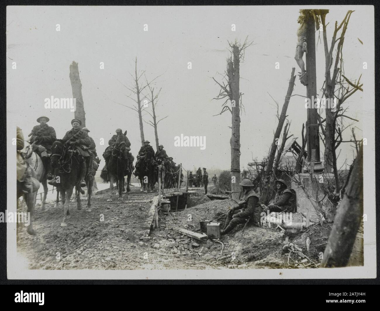 The British Western Front Description: Cavalry crossing a temporary ...