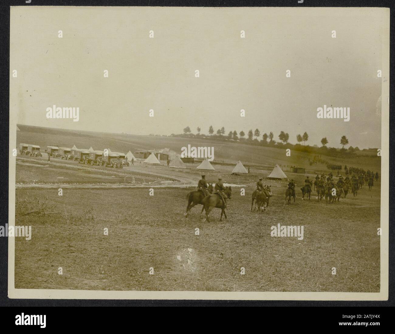 The front in France Description: Cavalry passing a clearing station ...
