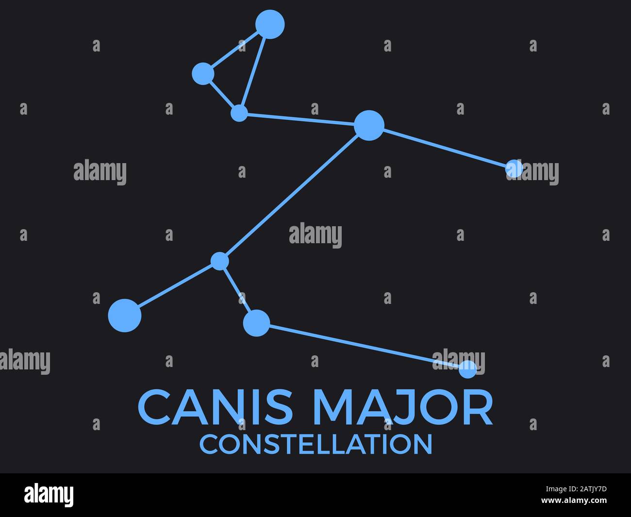 Canis Major constellation. Stars in the night sky. Cluster of stars and ...