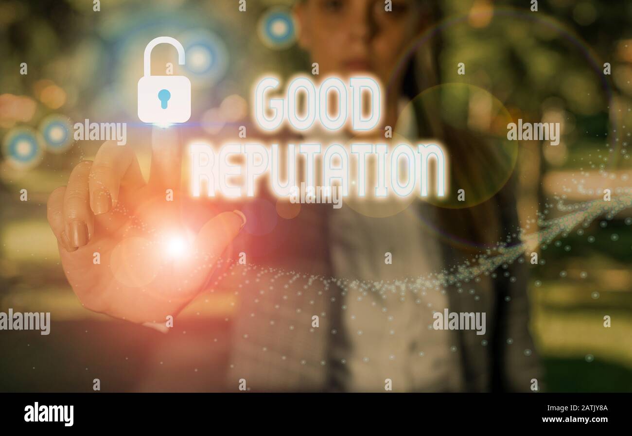 Conceptual hand writing showing Good Reputation. Concept meaning ...