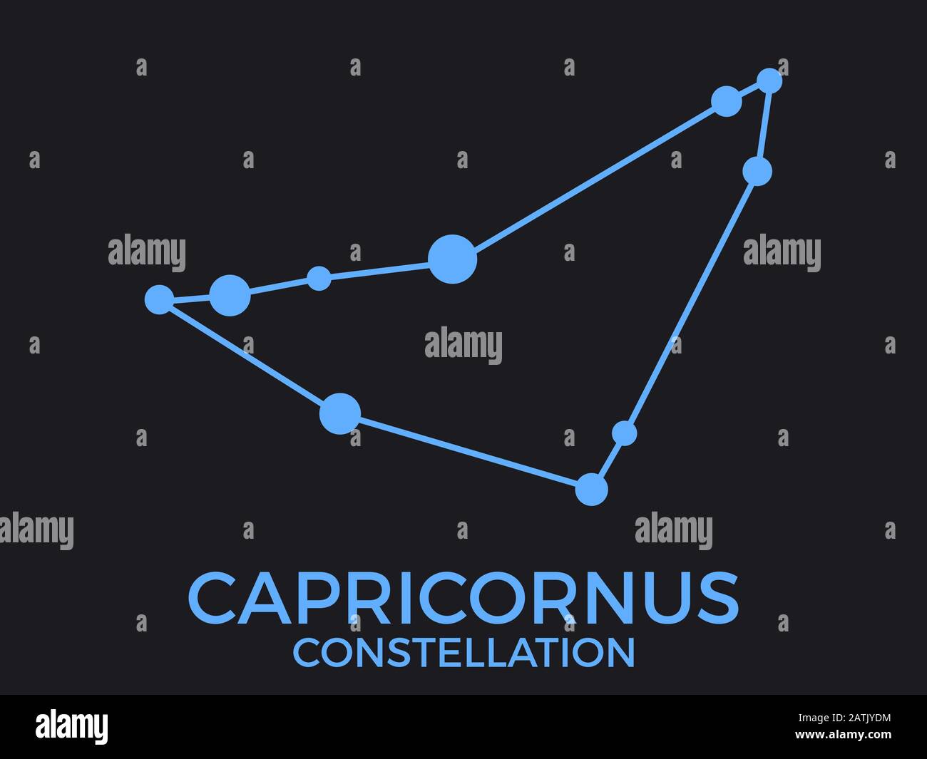 Capricornus constellation. Stars in the night sky. Cluster of stars and ...