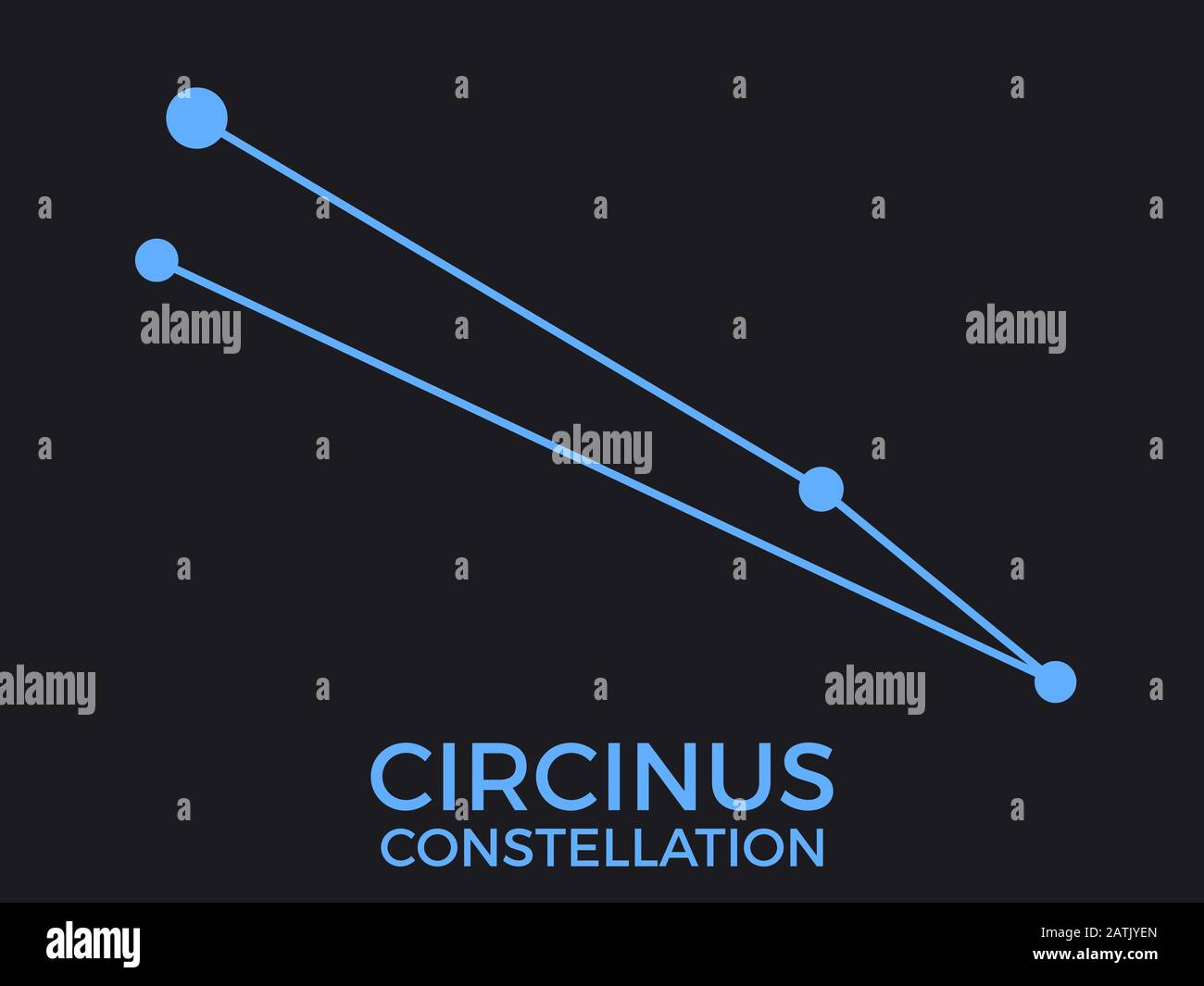 Circinus constellation. Stars in the night sky. Cluster of stars and galaxies. Constellation of ...