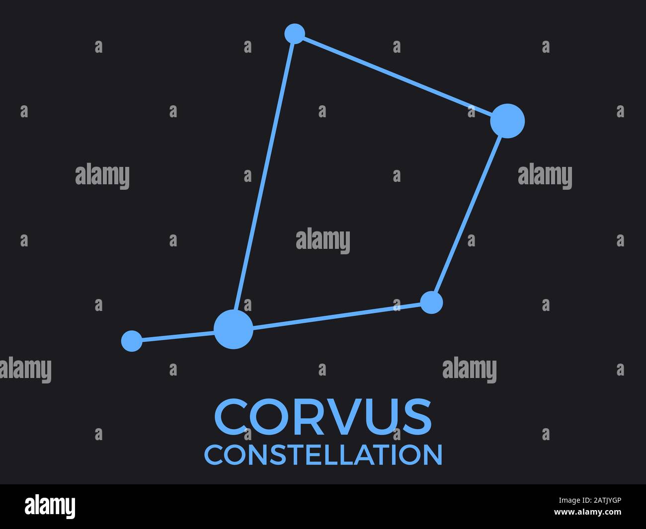 Corvus constellation. Stars in the night sky. Cluster of stars and ...