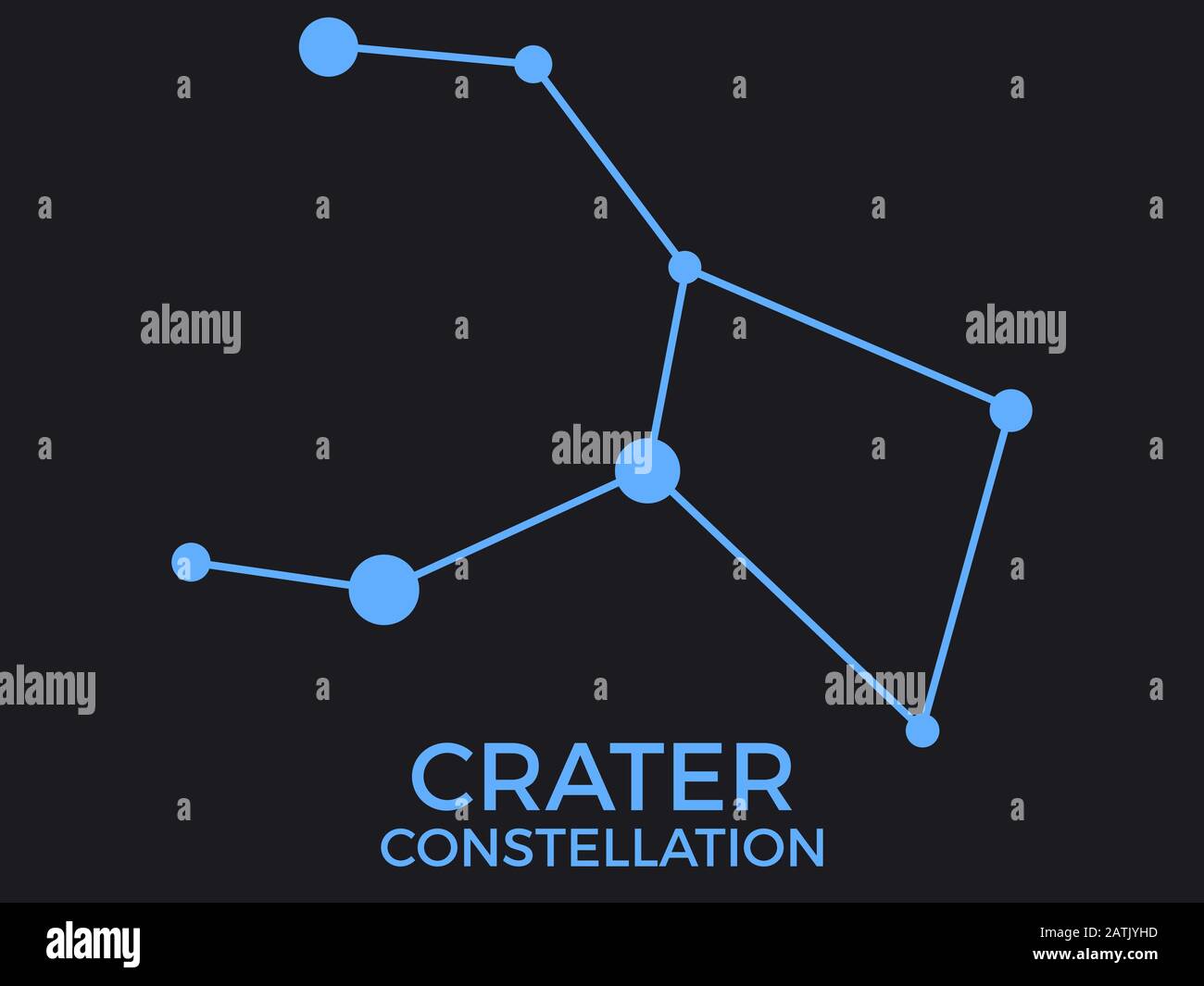 Crater constellation. Stars in the night sky. Cluster of stars and ...