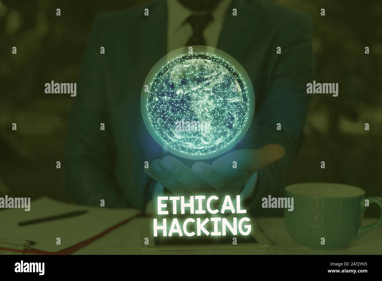 Writing note showing Ethical Hacking. Business concept for act of ...
