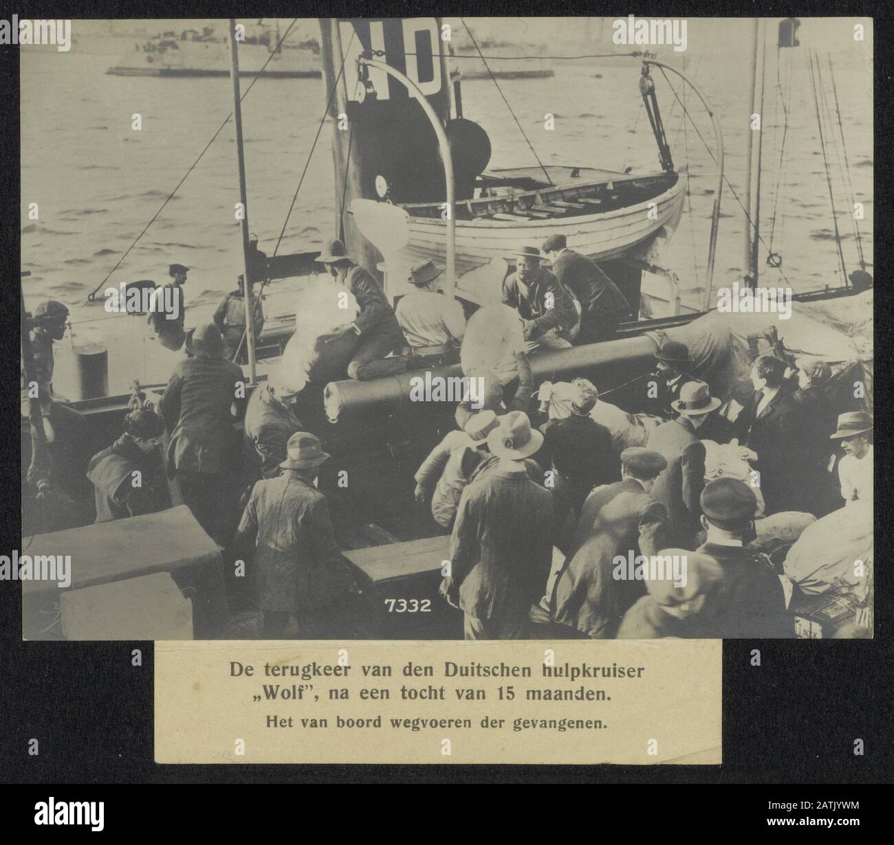 Description: The Return of the German auxiliary cruiser Wolf after a ...