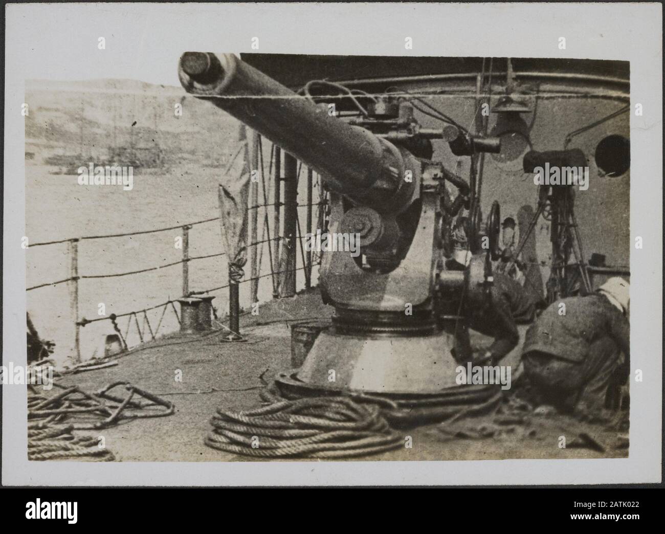 Official photograph scenes of arrival or US destroyer flotilla in ...