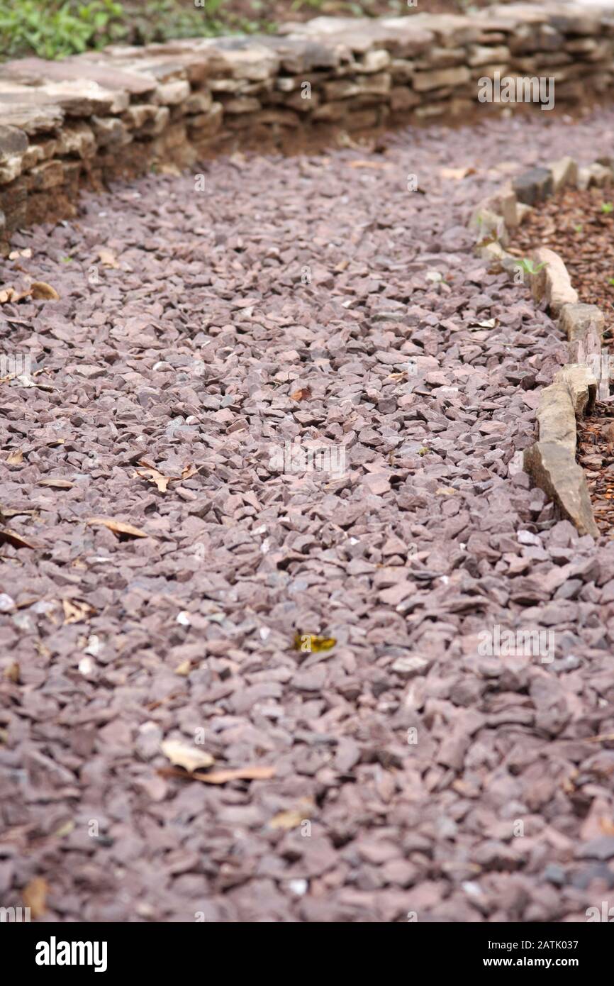 Crushed stone gravel used for landscaping Stock Photo - Alamy