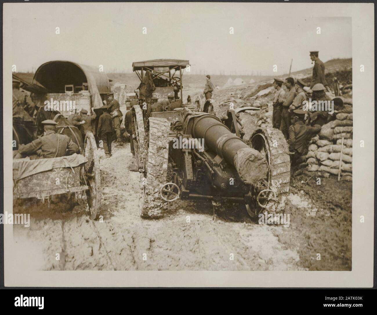 Bad weather troubles on the Western Front Description: A big gun going ...