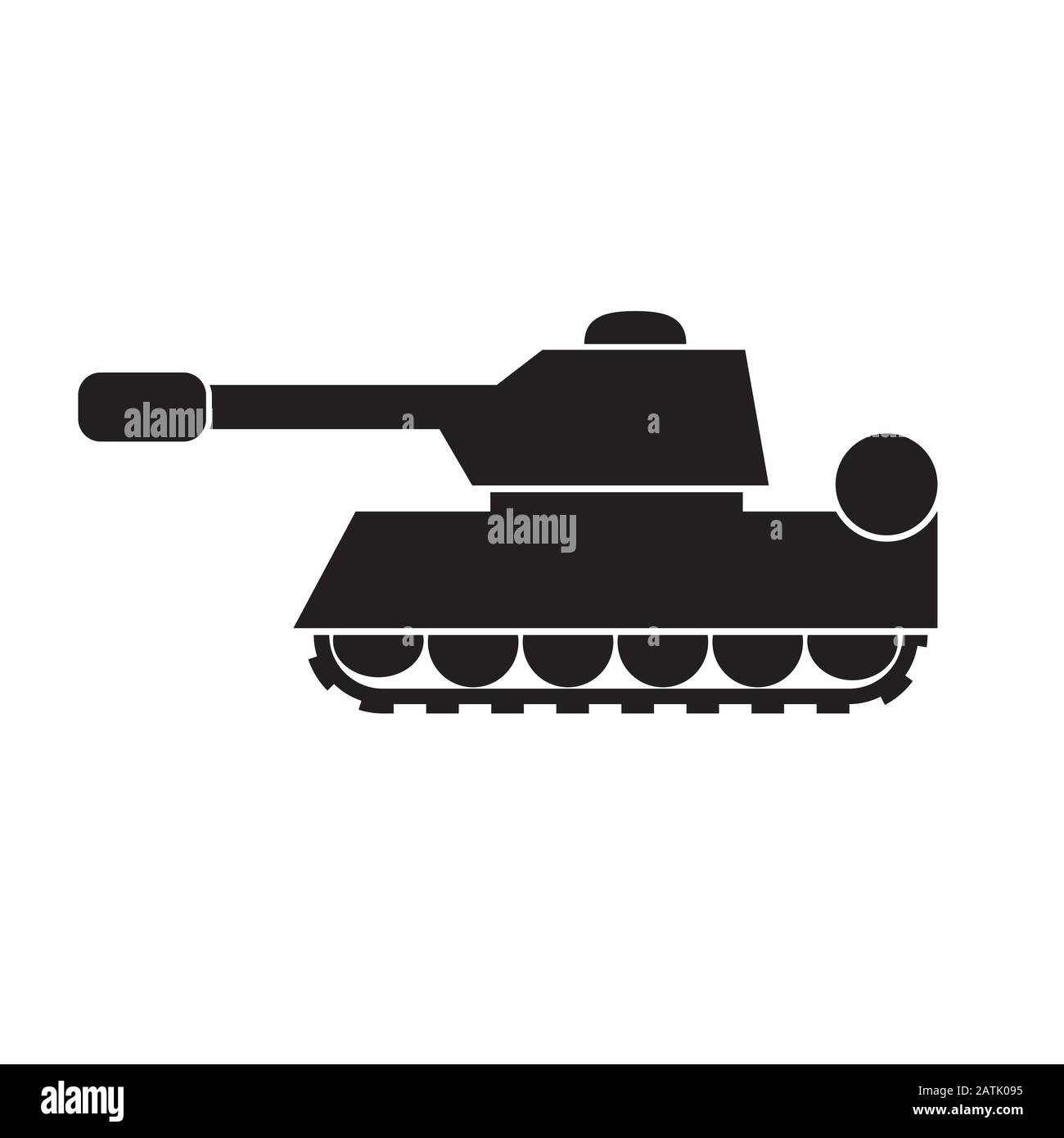 Tank silhouette icon on a white isolated background. Vector image Stock ...