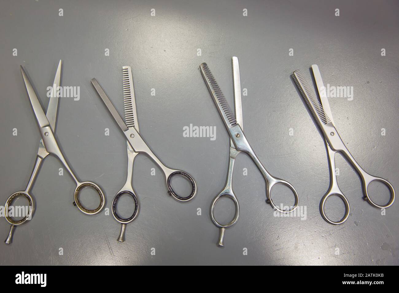 Special scissors for work of hairdresser, for hairstyle and for giving ...