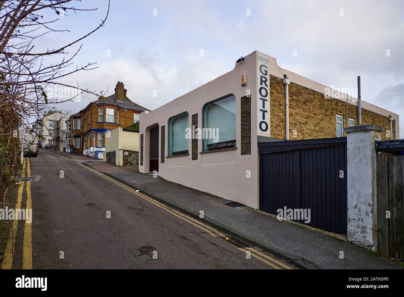 The modern exterior of the Shell Grotto in Grotto Road, Margate Stock ...