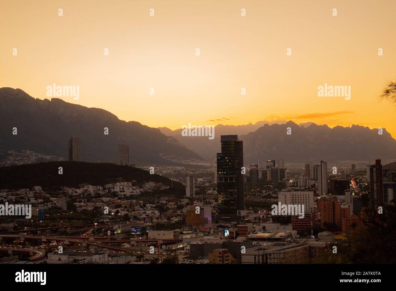 Sunset view in Monterrey Mexico Stock Photo - Alamy