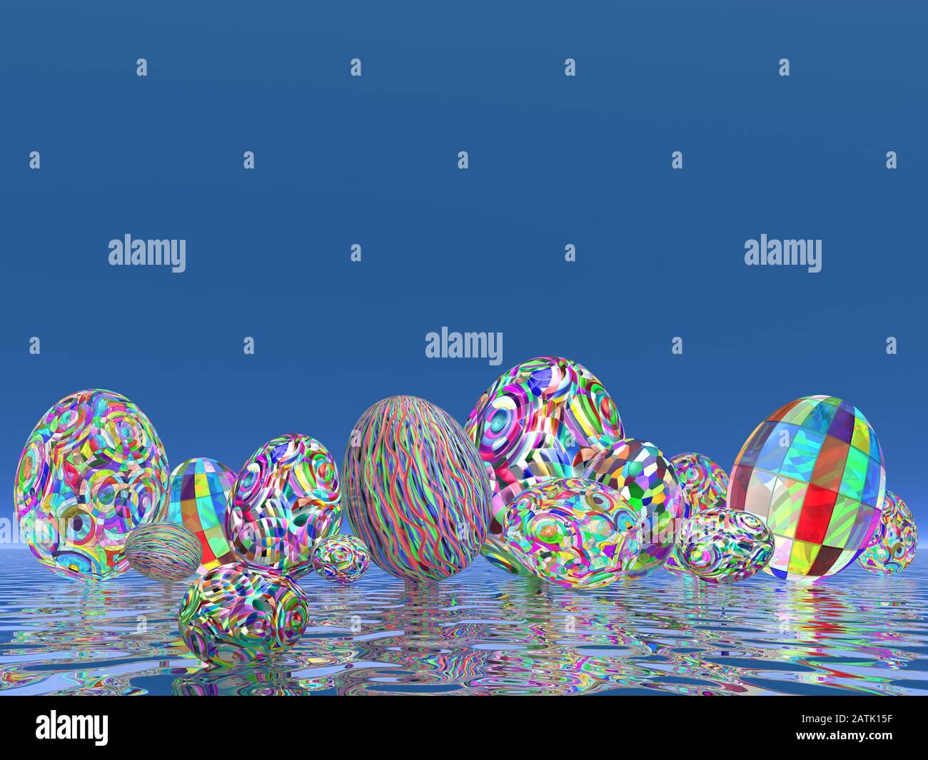 Many colorful Easter eggs concept - 3D render Stock Photo - Alamy