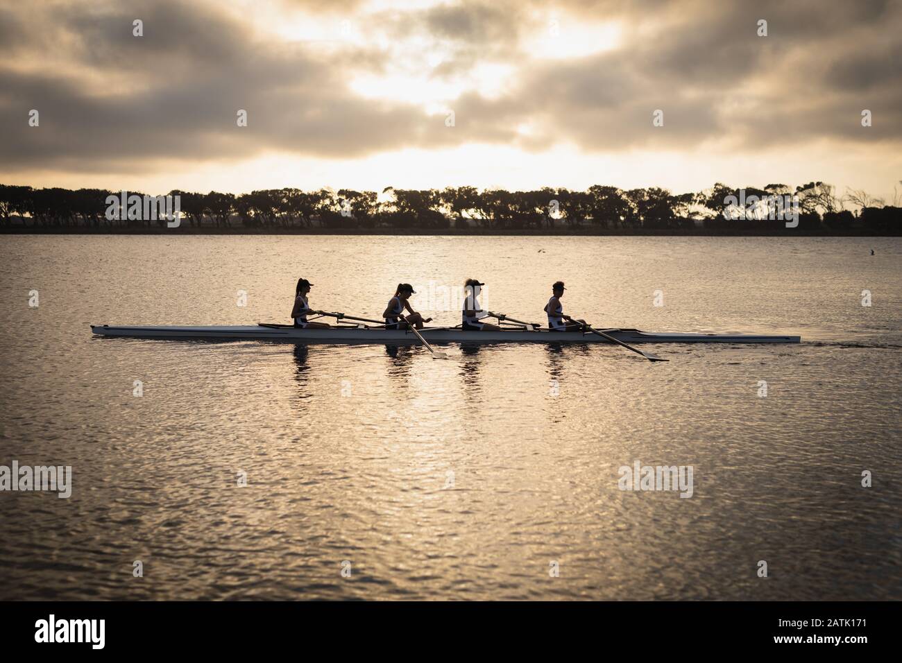 Rowing Team Sunset