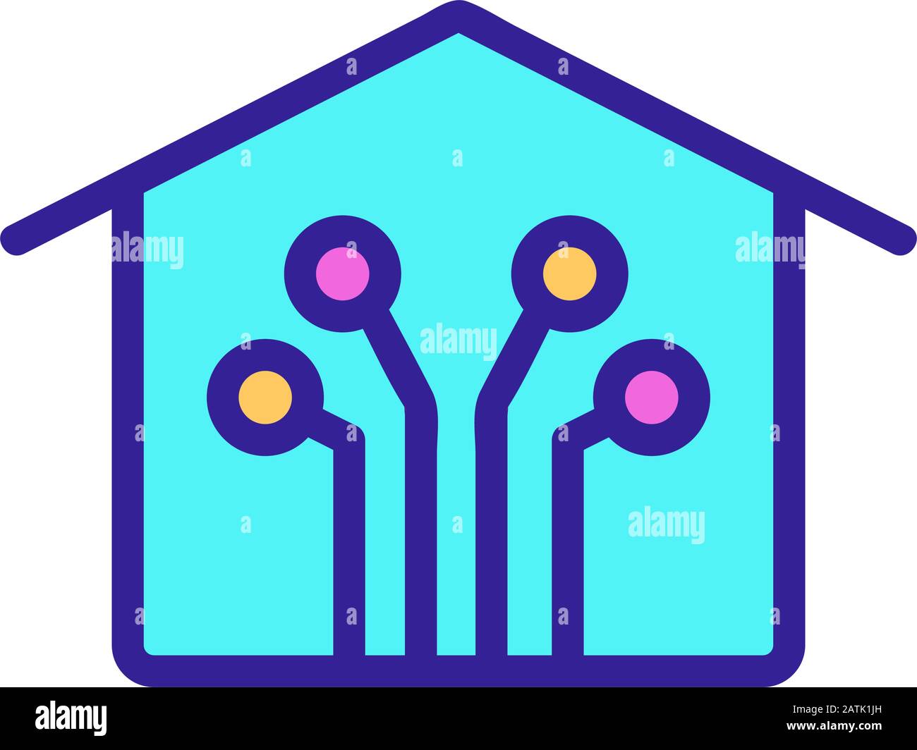 Smart house icon vector. Isolated contour symbol illustration Stock ...