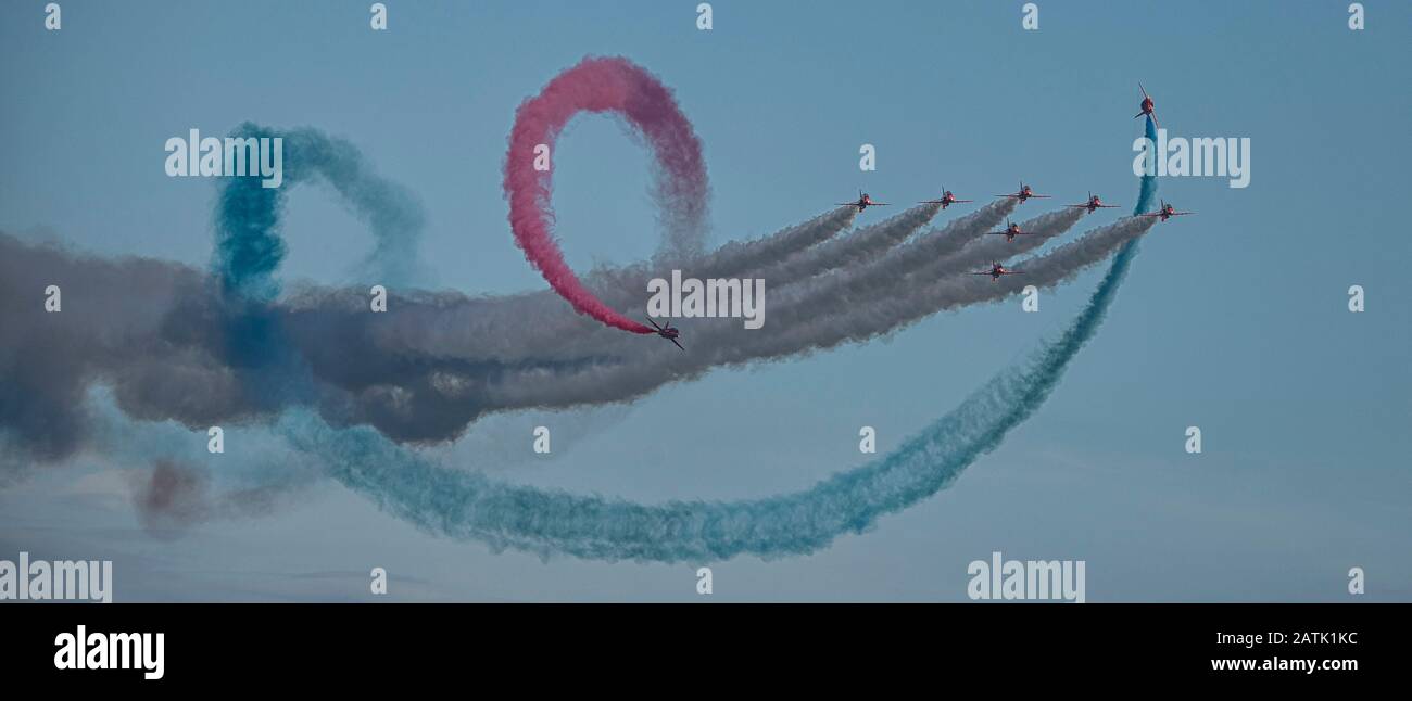Red arrows displays over falmouth bay hi-res stock photography and ...