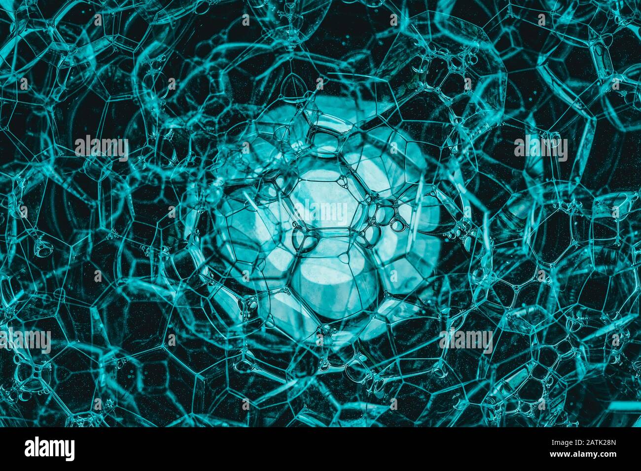 Abstract green background, scientific image of cell membrane, molecular ...