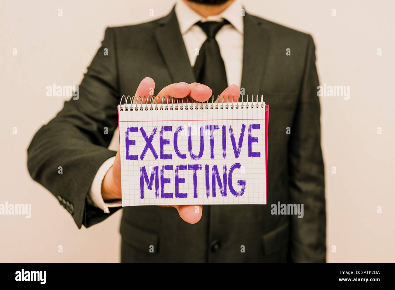 Handwriting text writing Executive Meeting. Conceptual photo discuss a ...